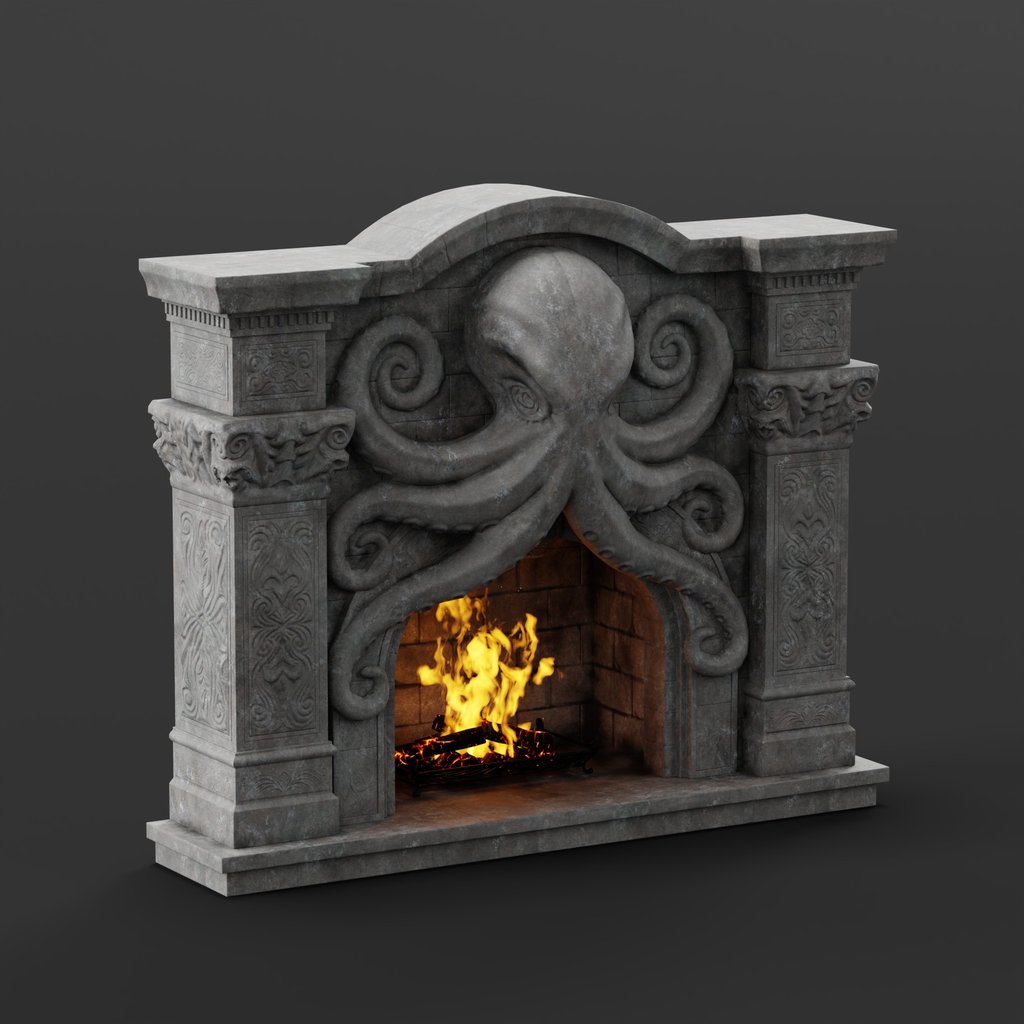 Fantasy fireplace | FREE Fireplaces models | BlenderKit
