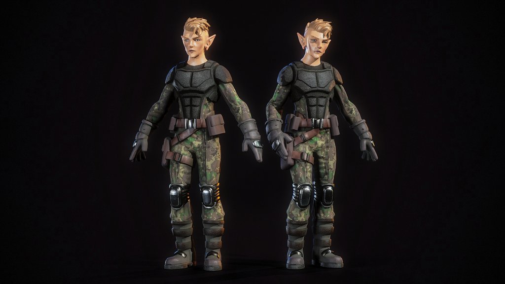 Rigged Elf Soldier | Military Characters models | BlenderKit