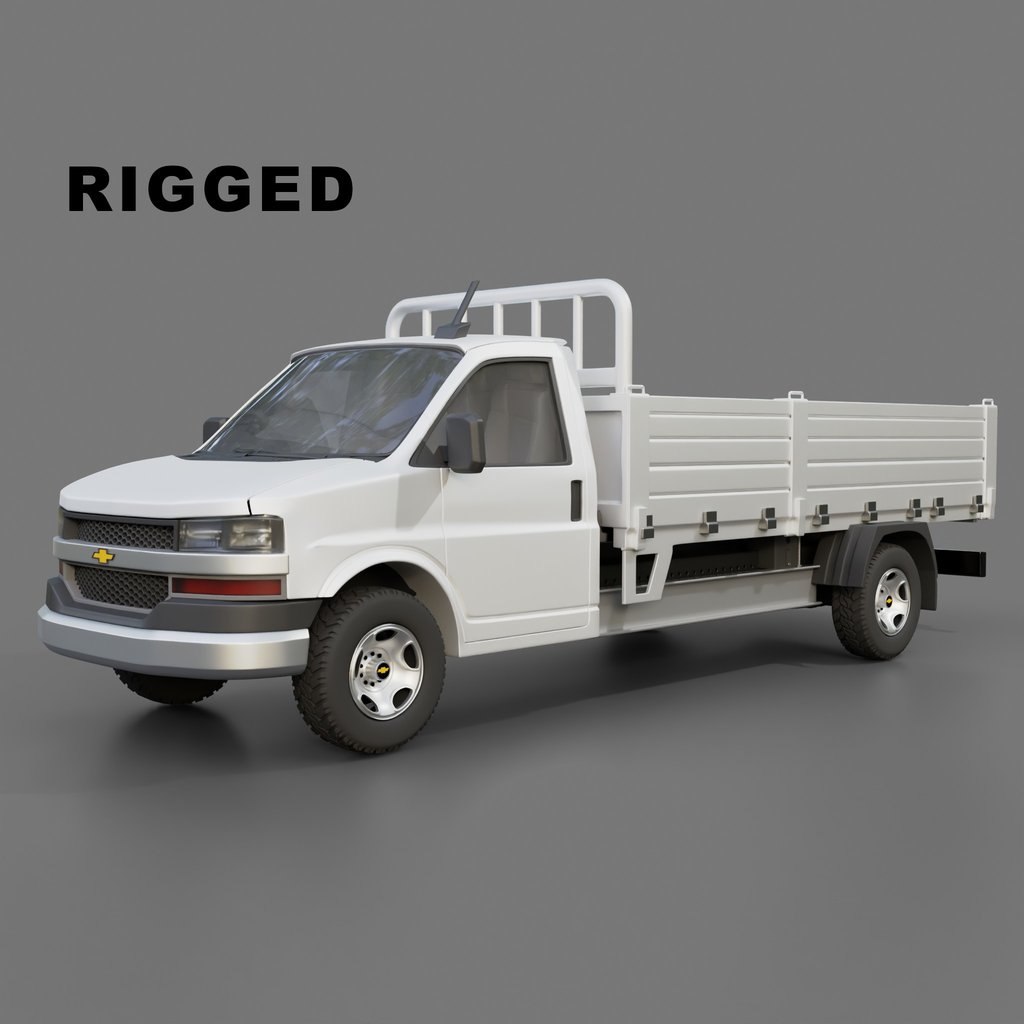 Chevrolet Express Cutaway Flatbed | Trucks models | BlenderKit