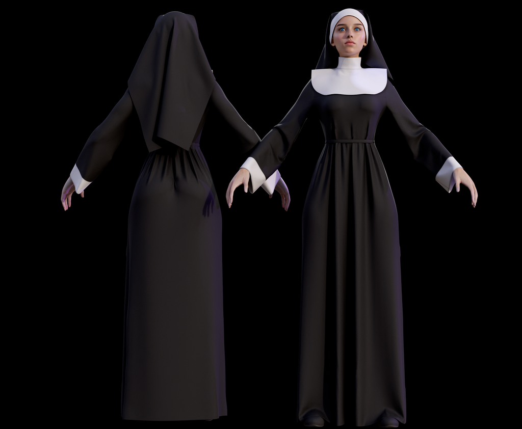 Nun Female Character 3D | Women models | BlenderKit