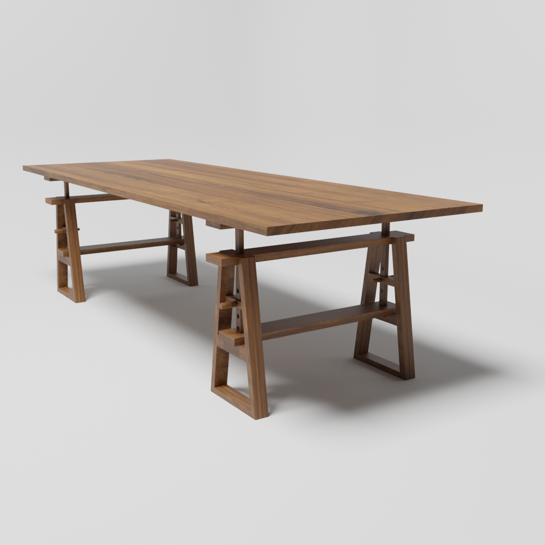 Trestle table | Tables models | BlenderKit