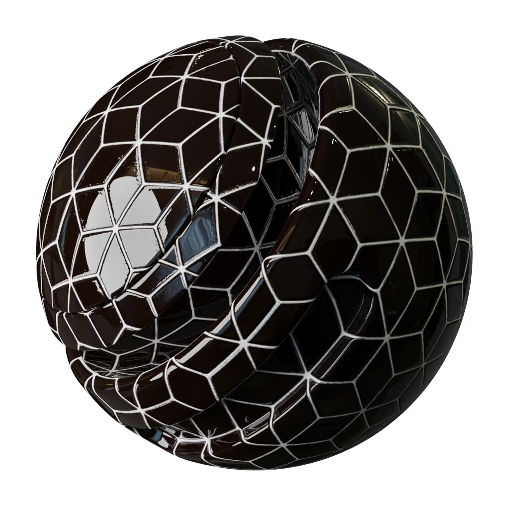 Rhombus Black Ceramic tile | FREE tiles materials | BlenderKit