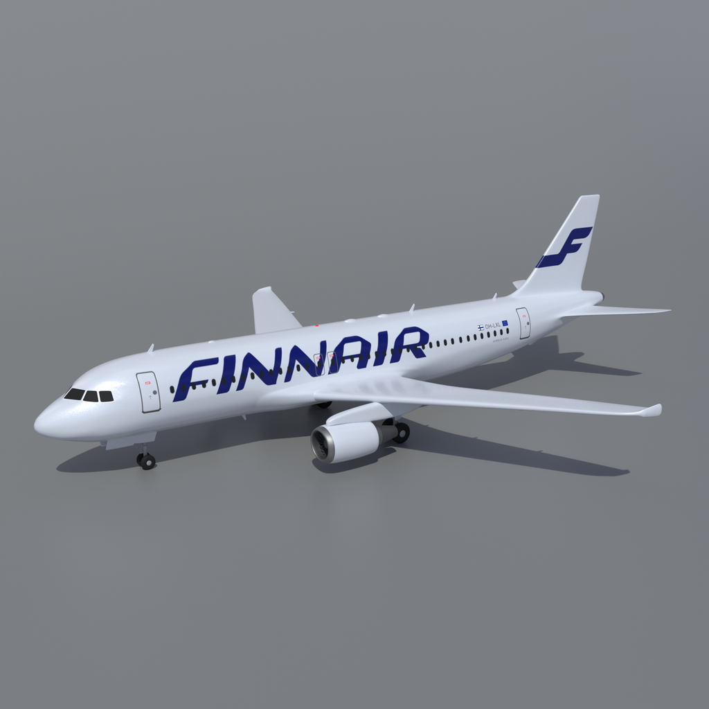 Airbus A320 Finnair | Airplane models | BlenderKit