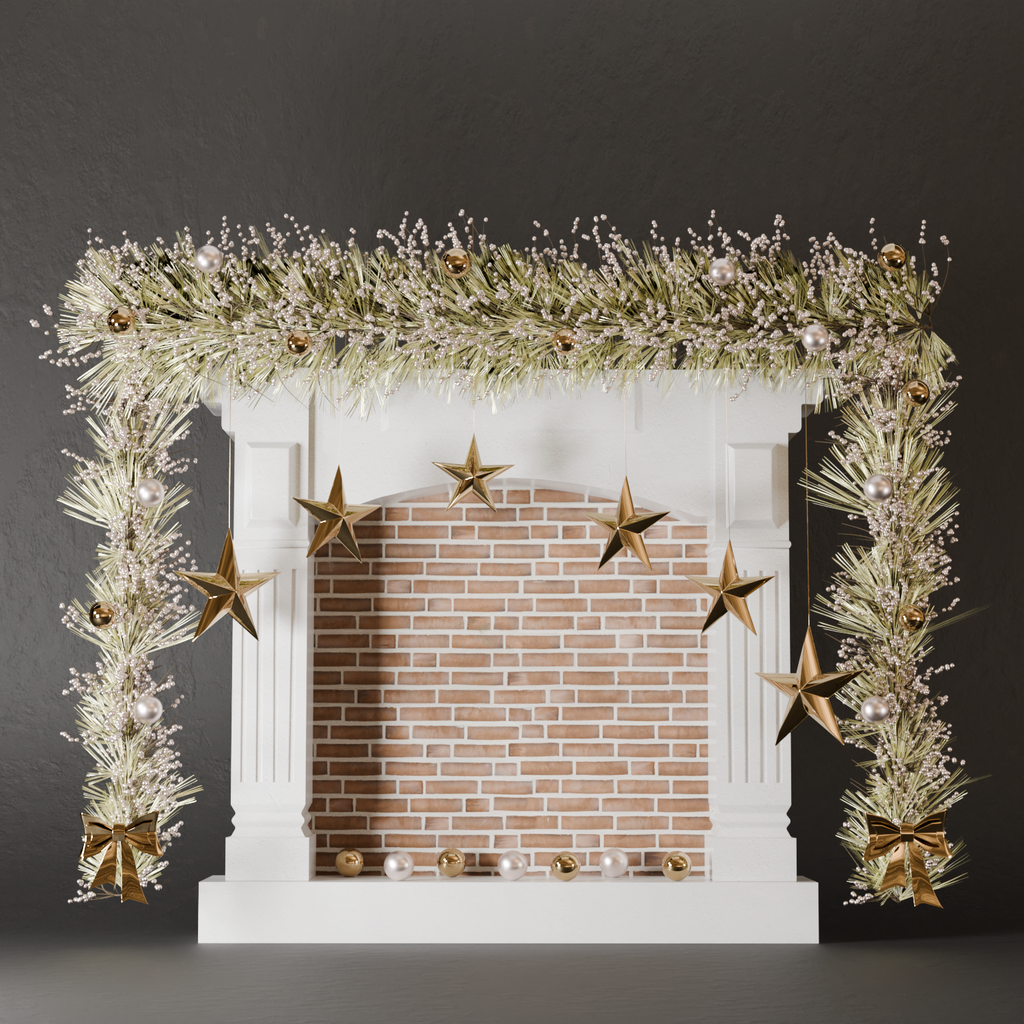 SJ-white fireplace | Fireplaces models | BlenderKit