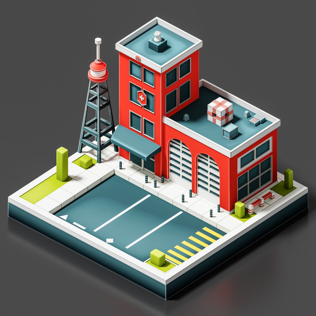 Fire Station | Architectural Scenes models | BlenderKit