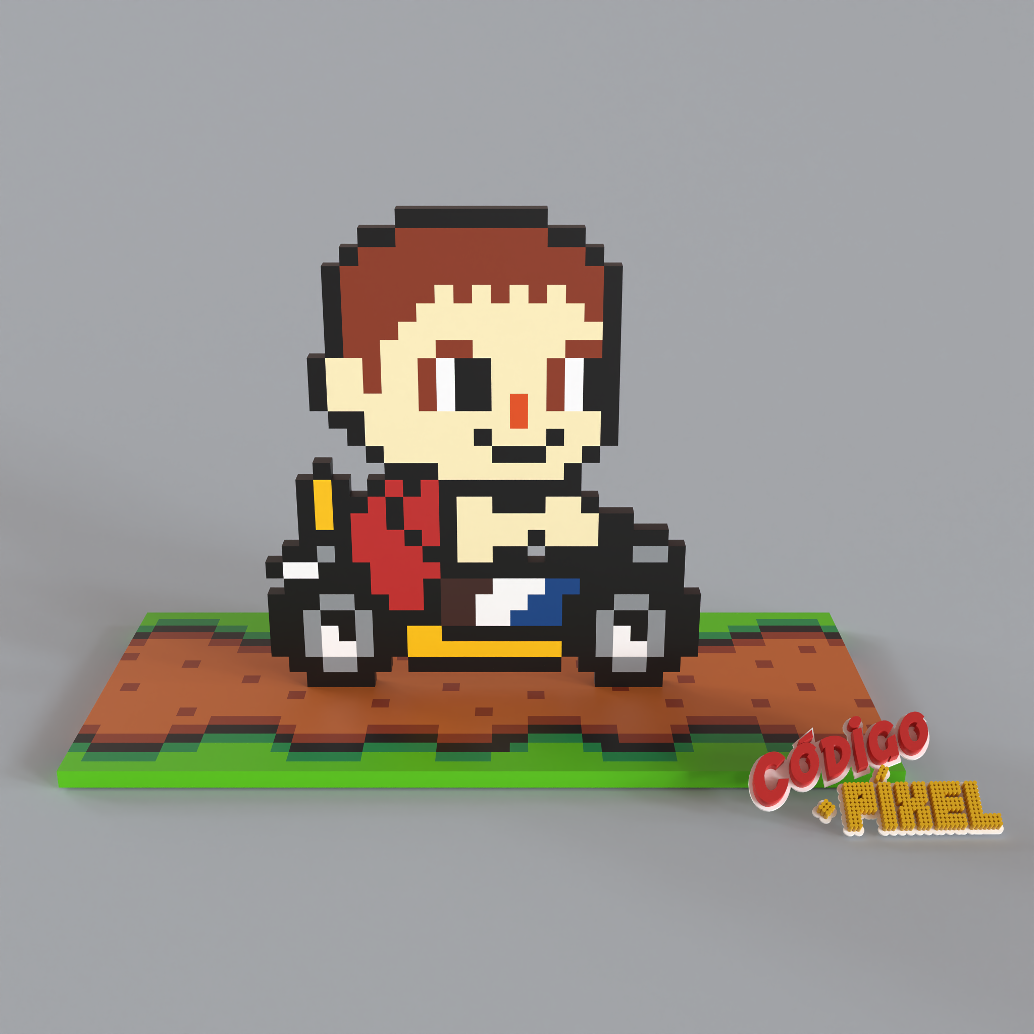 SMK077 - Super Pixel Kart Villager | FREE 3D Sculpture models | BlenderKit