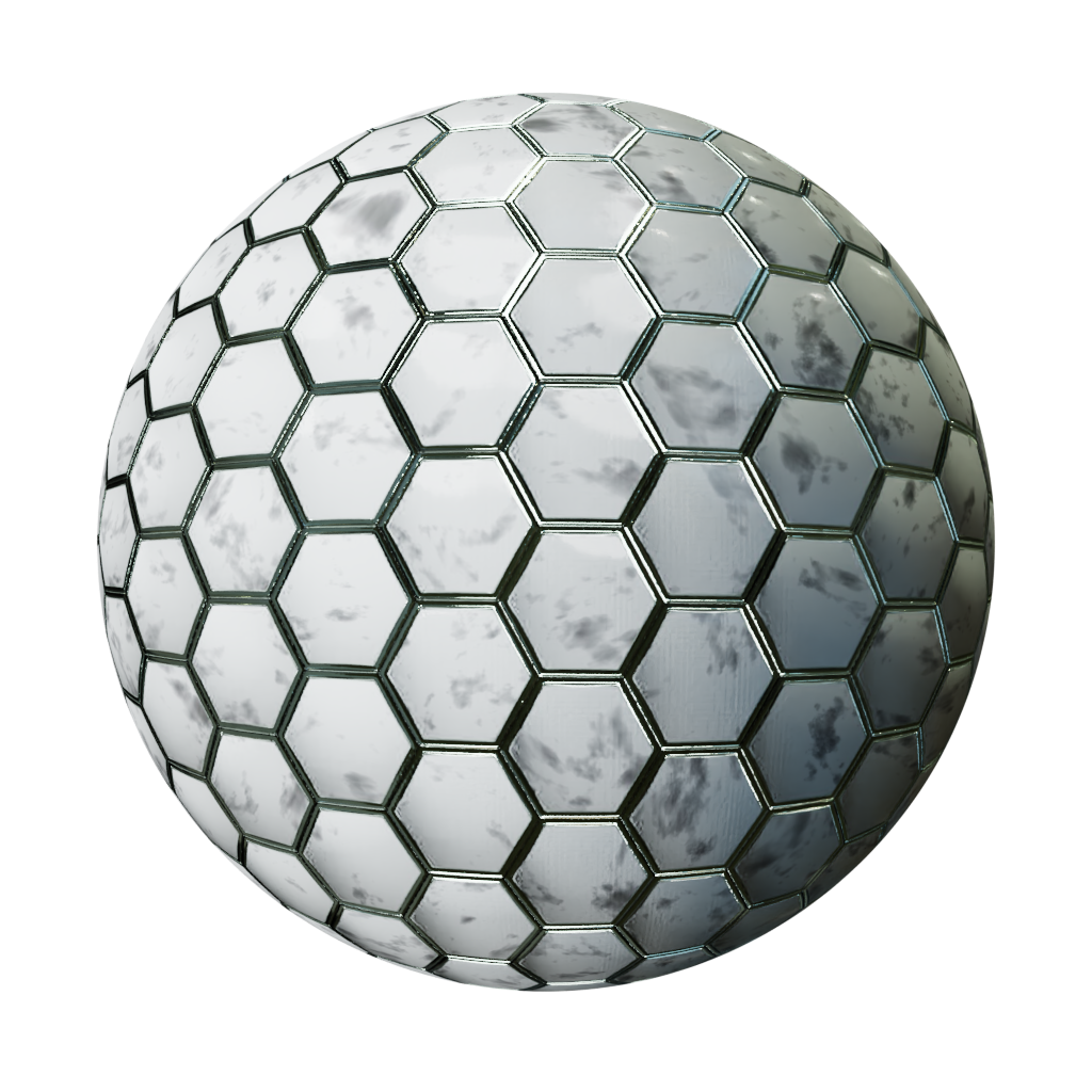 White metal hexagonal pattern | FREE metal materials | BlenderKit