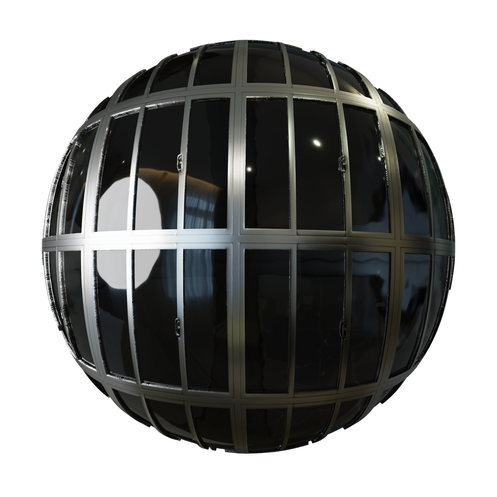 Tripple glass metal window | FREE tiles materials | BlenderKit