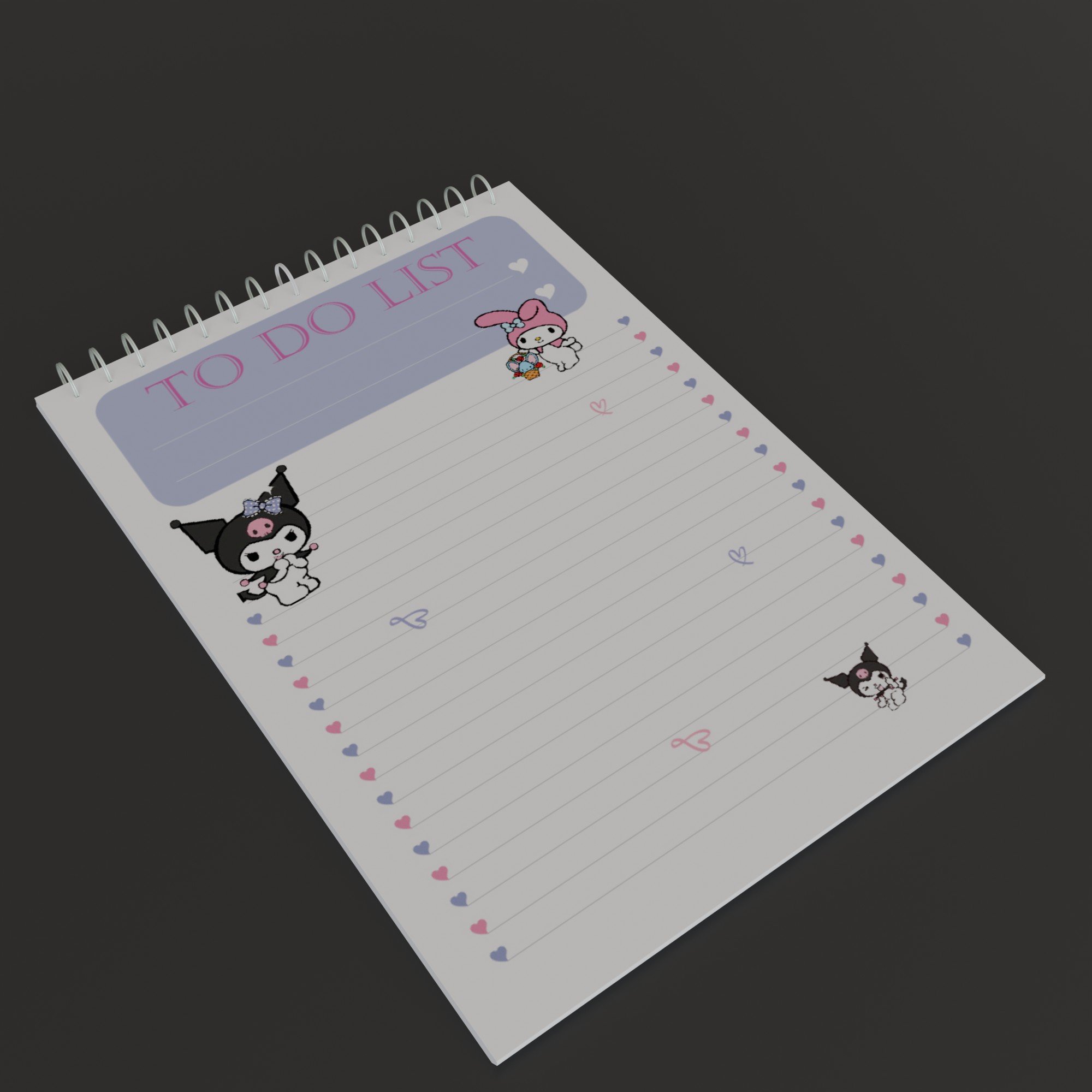 Notebook kuromi | Books models | BlenderKit