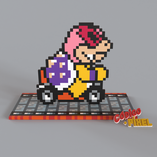 SMK050 - Super Pixel Kart Roy Koopa | FREE 3D Character models | BlenderKit