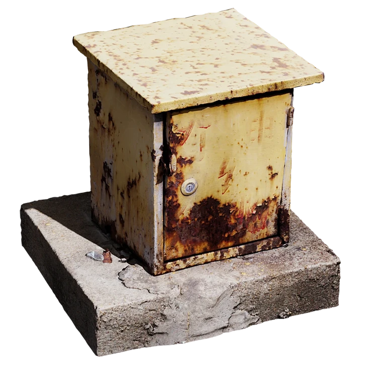 Scan Abandoned Iron Box 02 | FREE Urban Environment models | BlenderKit