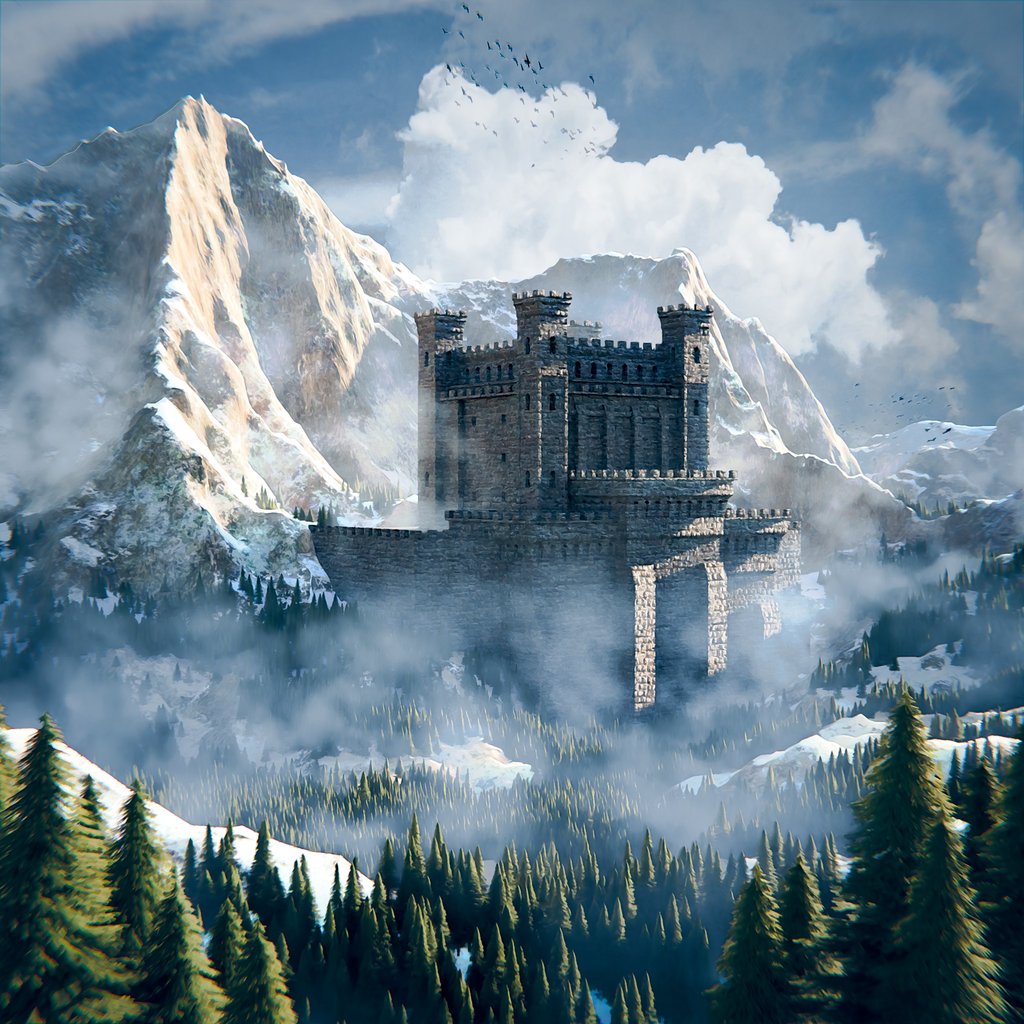 Mountain Fortress | Fantasy scenes | BlenderKit