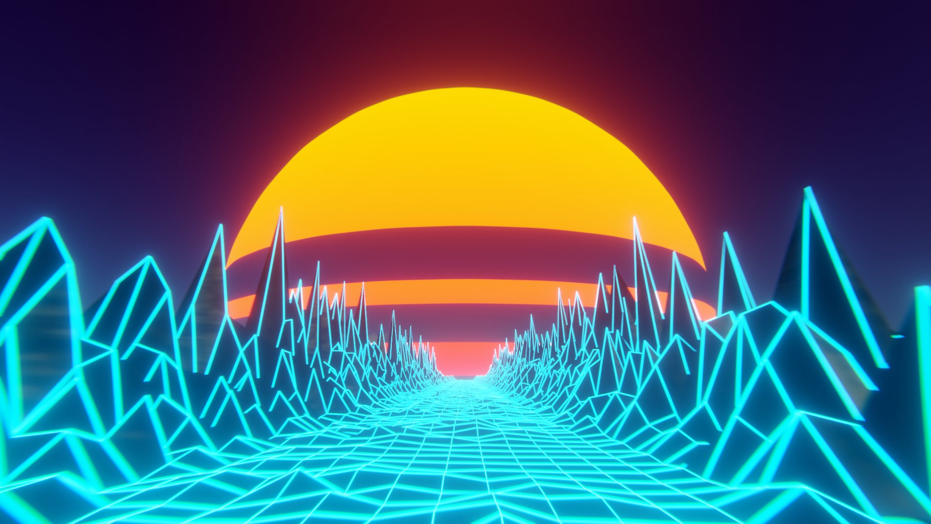 90s vaporwave style loop animation | Fantasy scenes | BlenderKit