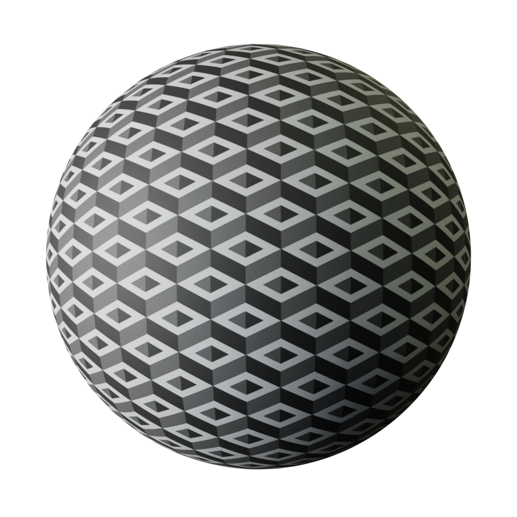 Monochromatic Diamond Cube Pattern | FREE paper materials | BlenderKit
