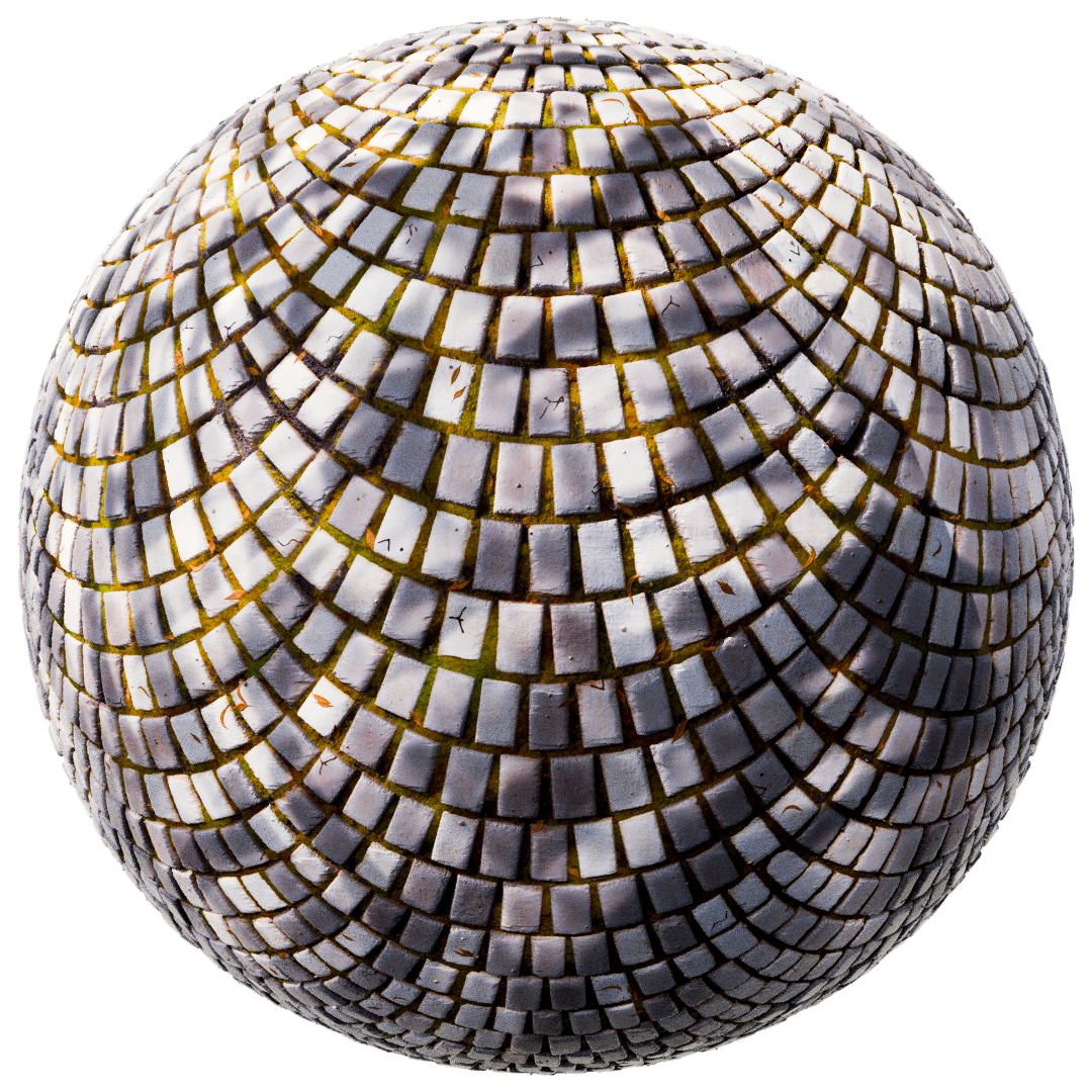 Mossy Arched Park Tiles | FREE paving materials | BlenderKit
