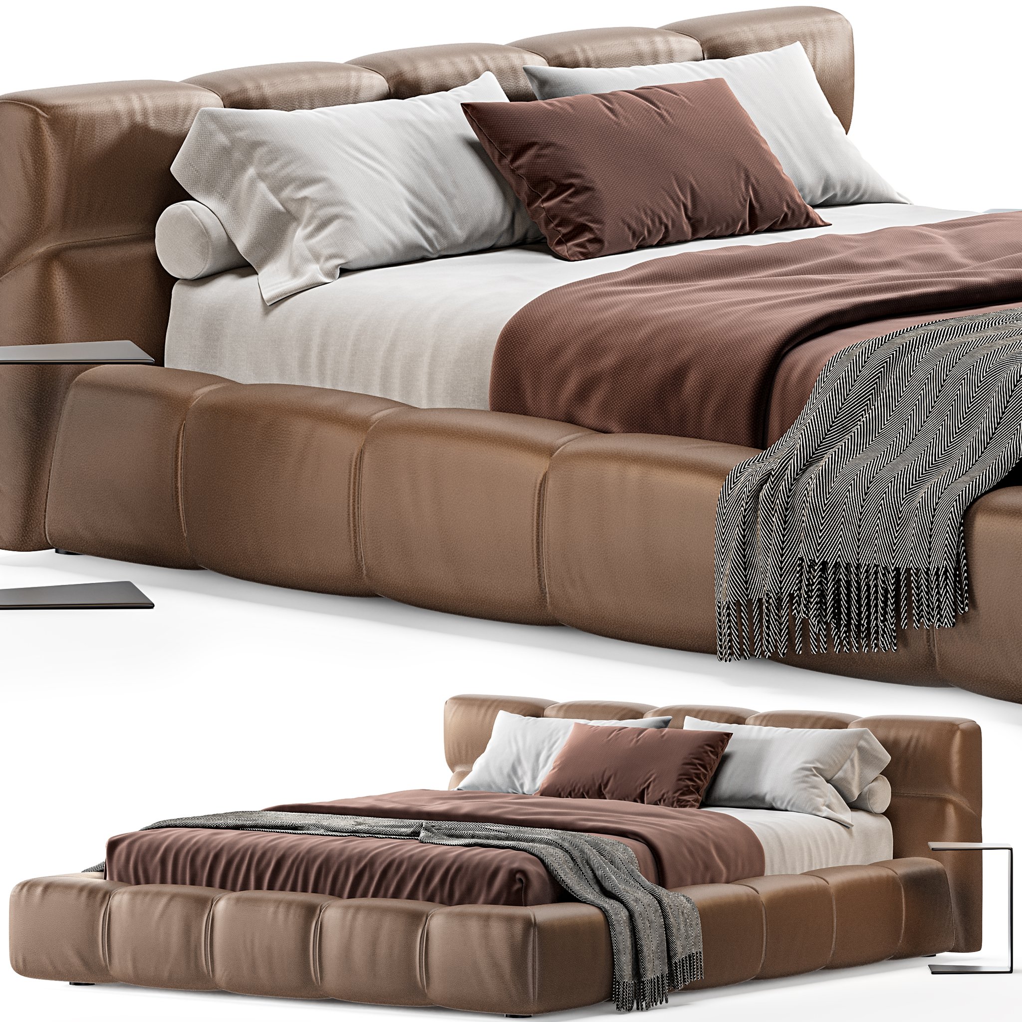 Bed B&B Italia Tufty | Beds models | BlenderKit