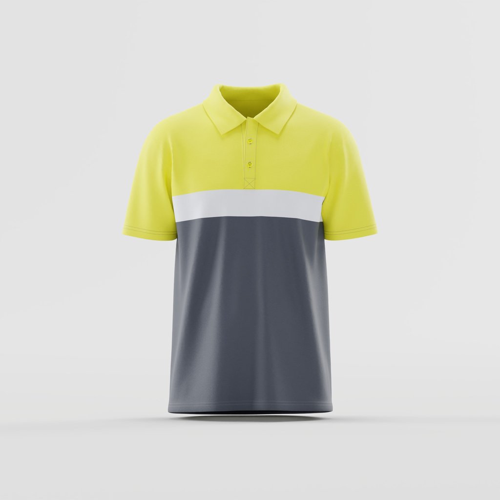 Men's Color Block Polo Shirt | Man Clothing models | BlenderKit