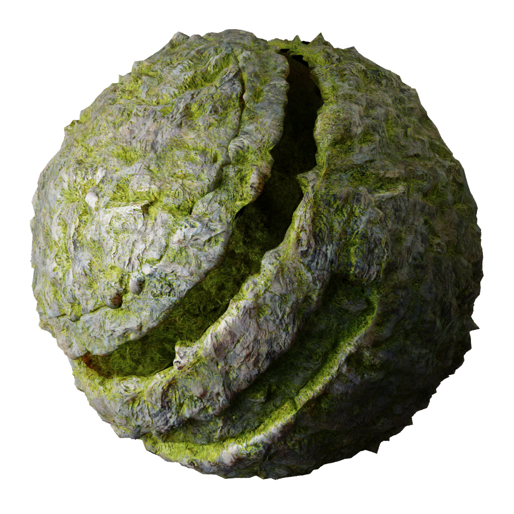 Cliff Rock Moss | FREE stone materials | BlenderKit