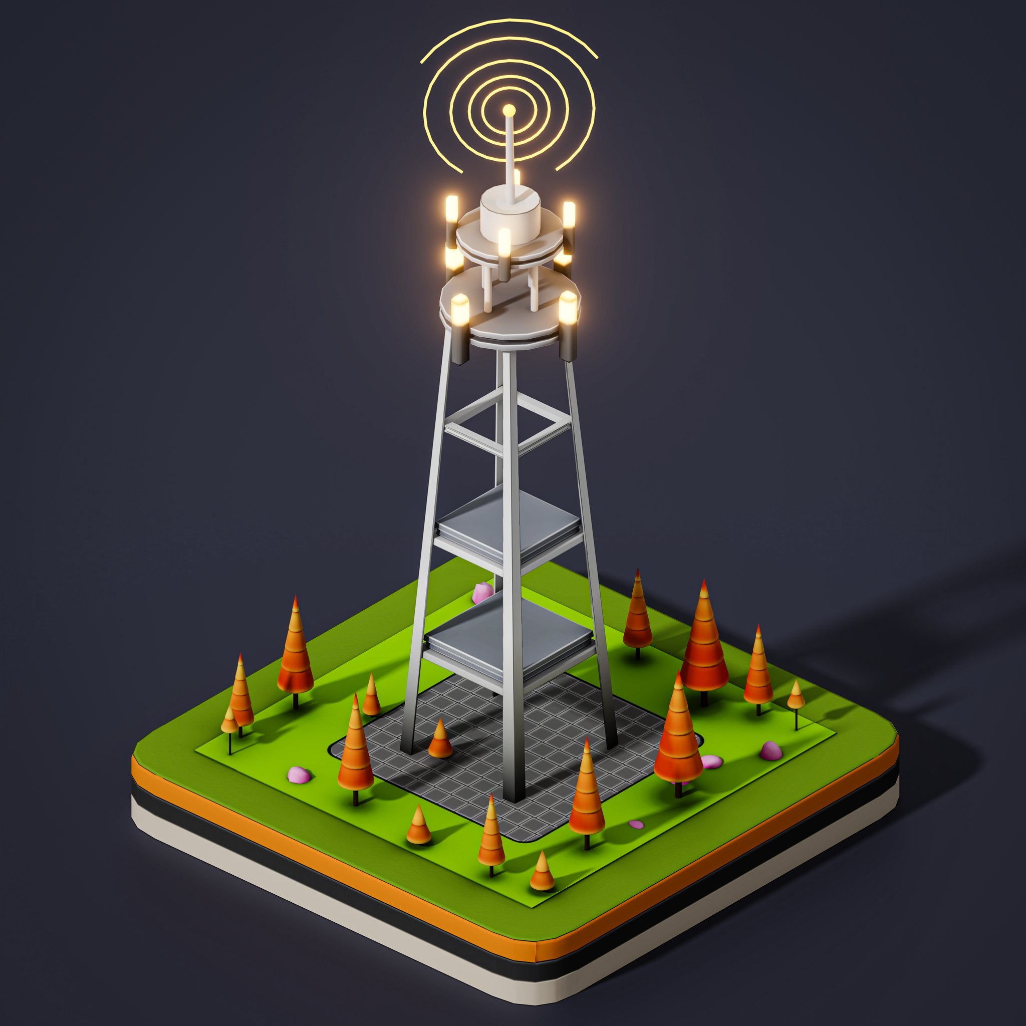 Cell Phone Tower | Architectural Scenes models | BlenderKit
