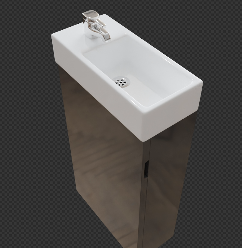 Wooden basin with brushed metal tap | FREE 3D Wash Basin models ...
