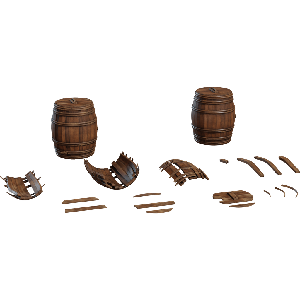 Wooden Barrels 01 | FREE Miscellaneous models | BlenderKit