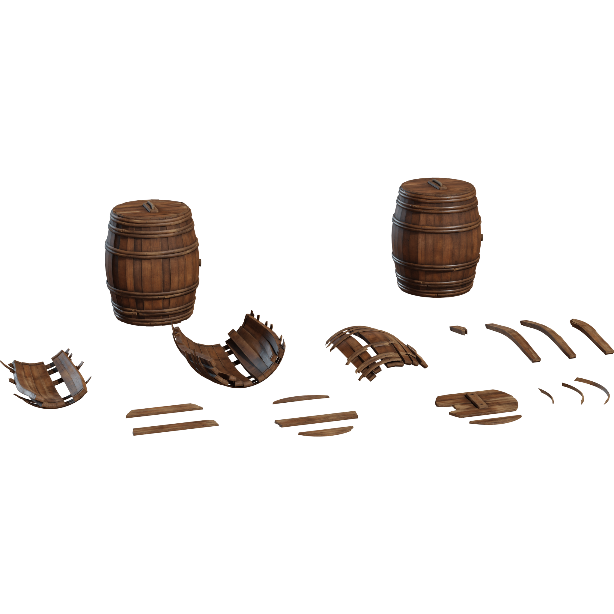 Wooden Barrels 01 | FREE Miscellaneous models | BlenderKit