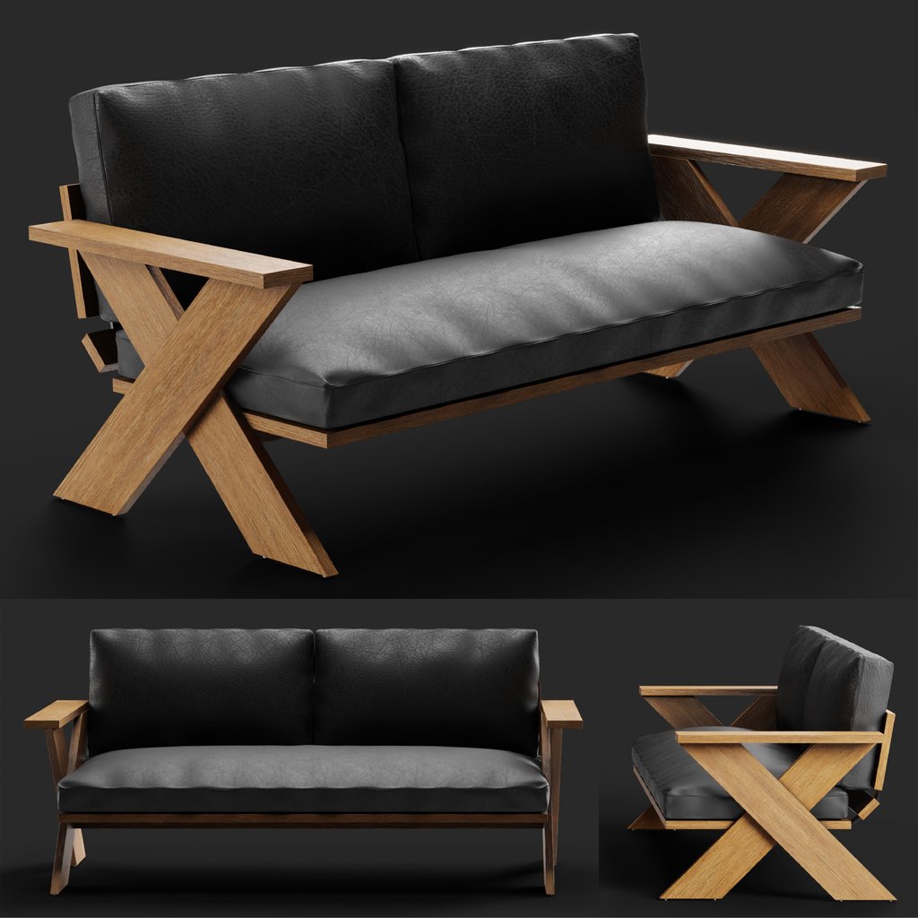BlenderKit | Download the FREE X Modern Sofa model