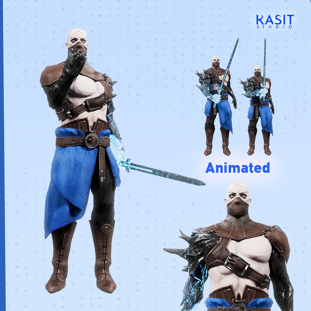 Dragon man blue animated | Men models | BlenderKit