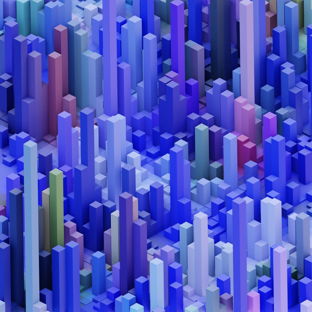 3D Colorful Cube Columns | Abstract scenes | BlenderKit