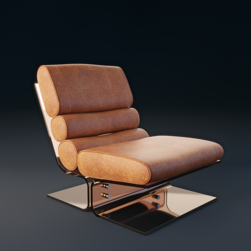 Leather Lounge Chair Space Age | Armchairs models | BlenderKit