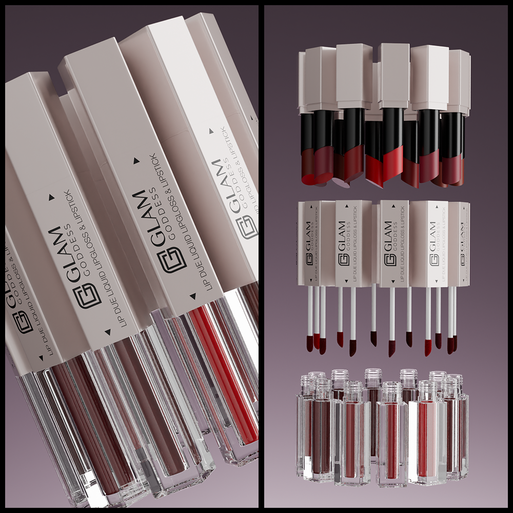 Duo lipstick all shades transition | Mockup scenes | BlenderKit