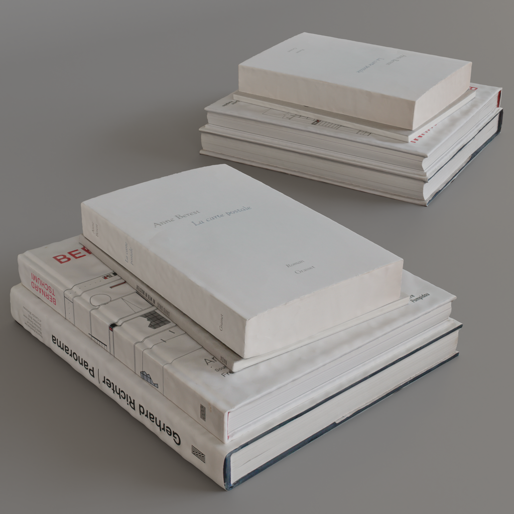 Stack of white books | Books models | BlenderKit
