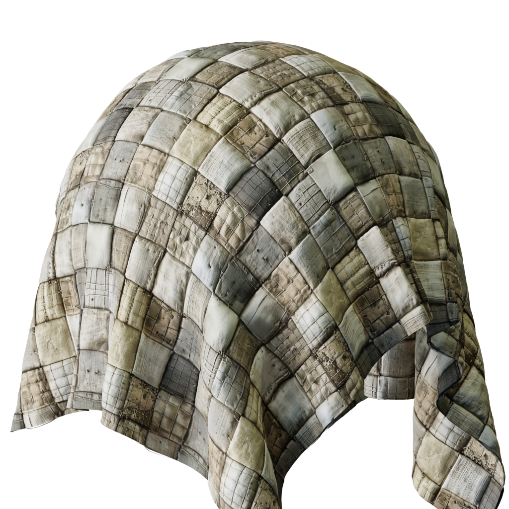 Patched linen fabric | FREE fabric materials | BlenderKit