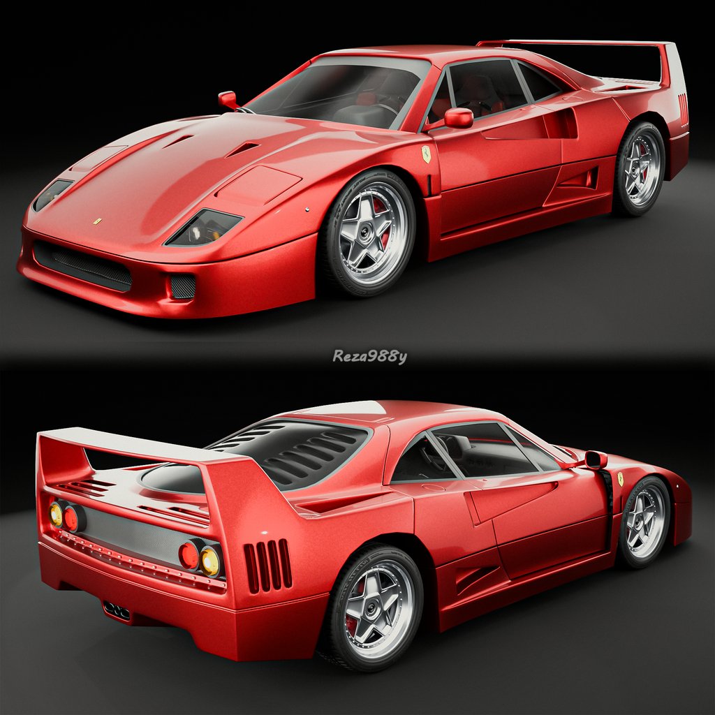 Car-Ferrari-F40 | Luxury Cars models | BlenderKit