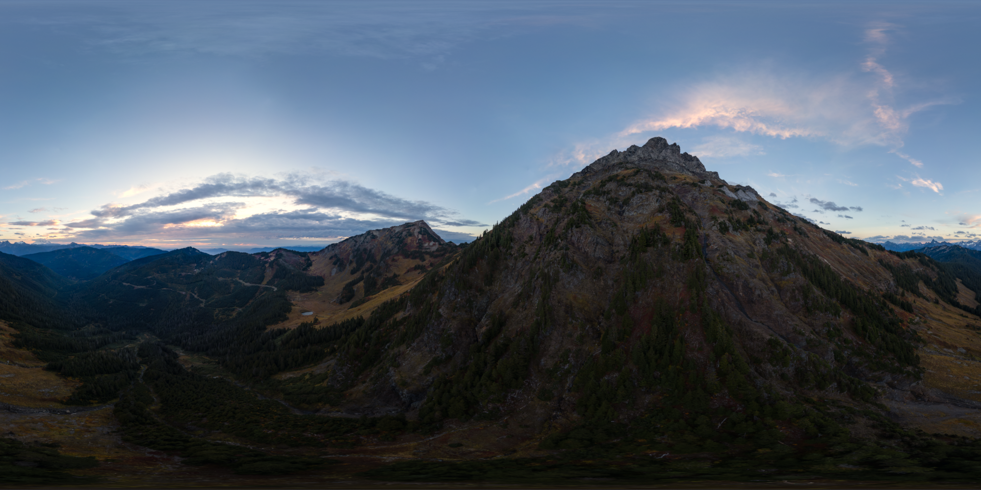 Aerial Mountain Cloudy Sunset | Nature HDRis | BlenderKit