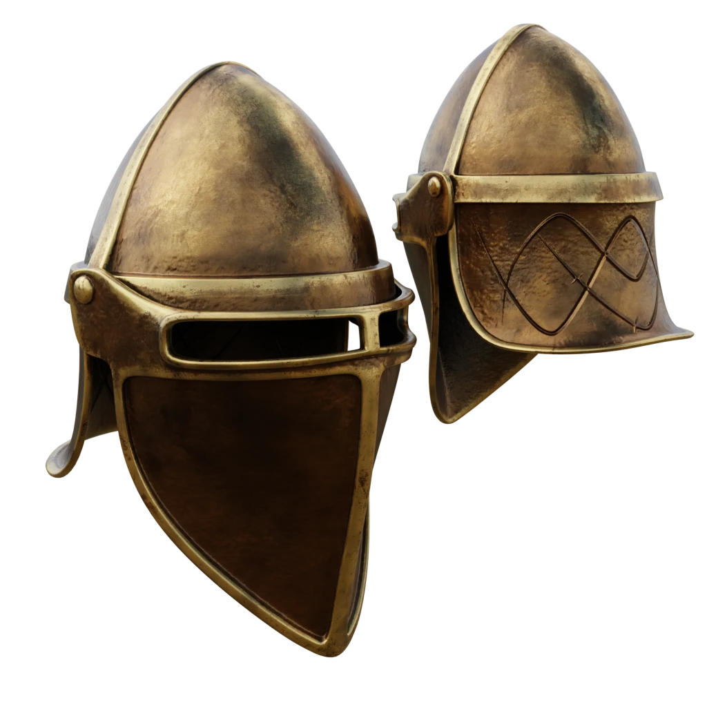 Medieval brass helmet | Historical Weapons models | BlenderKit