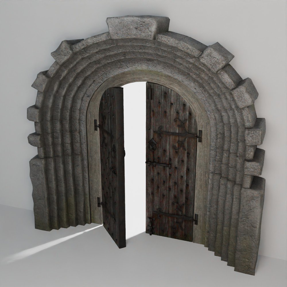 Medieval Double Door 2 | Doors models | BlenderKit
