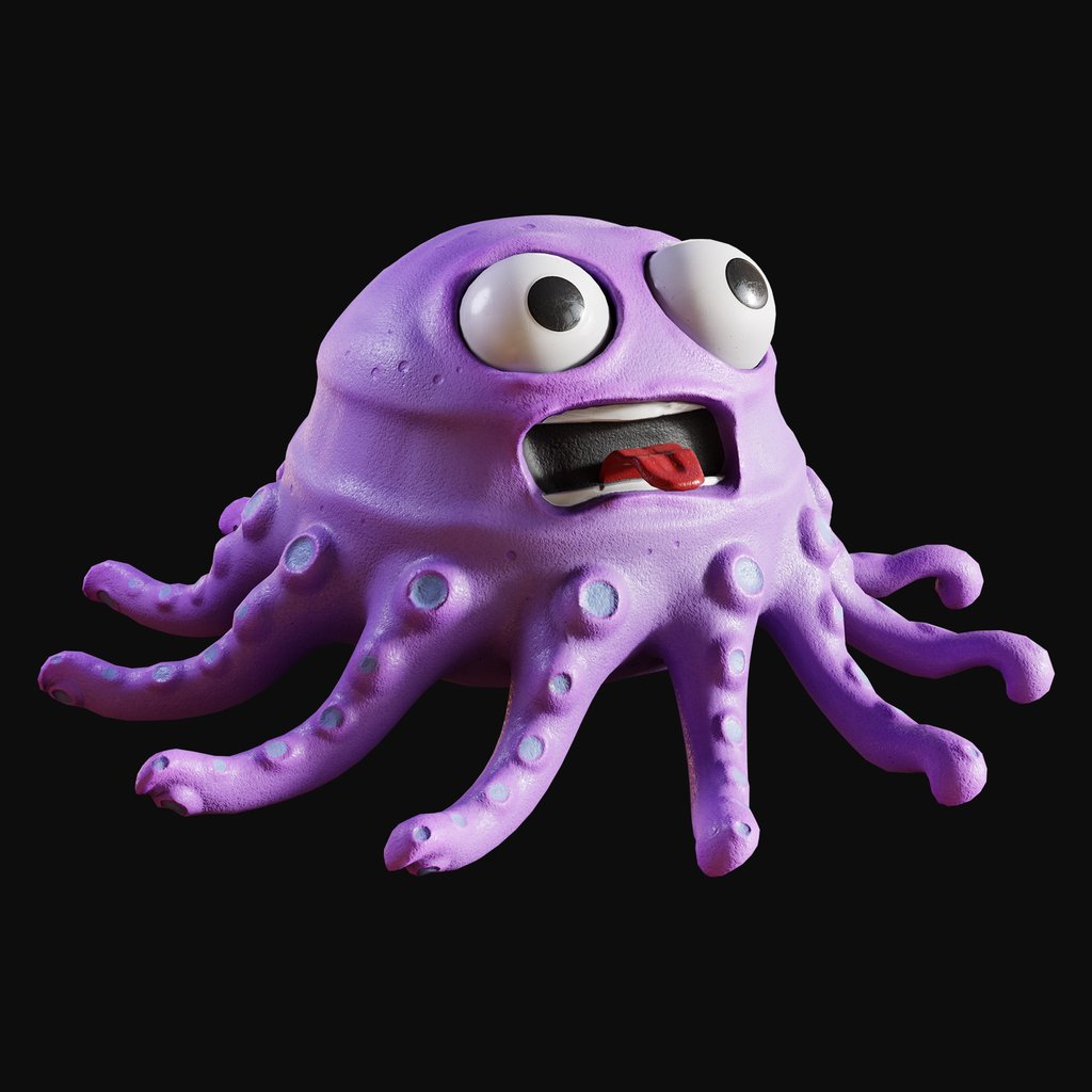 Terrified Alien Octopus Toy | FREE Toys models | BlenderKit