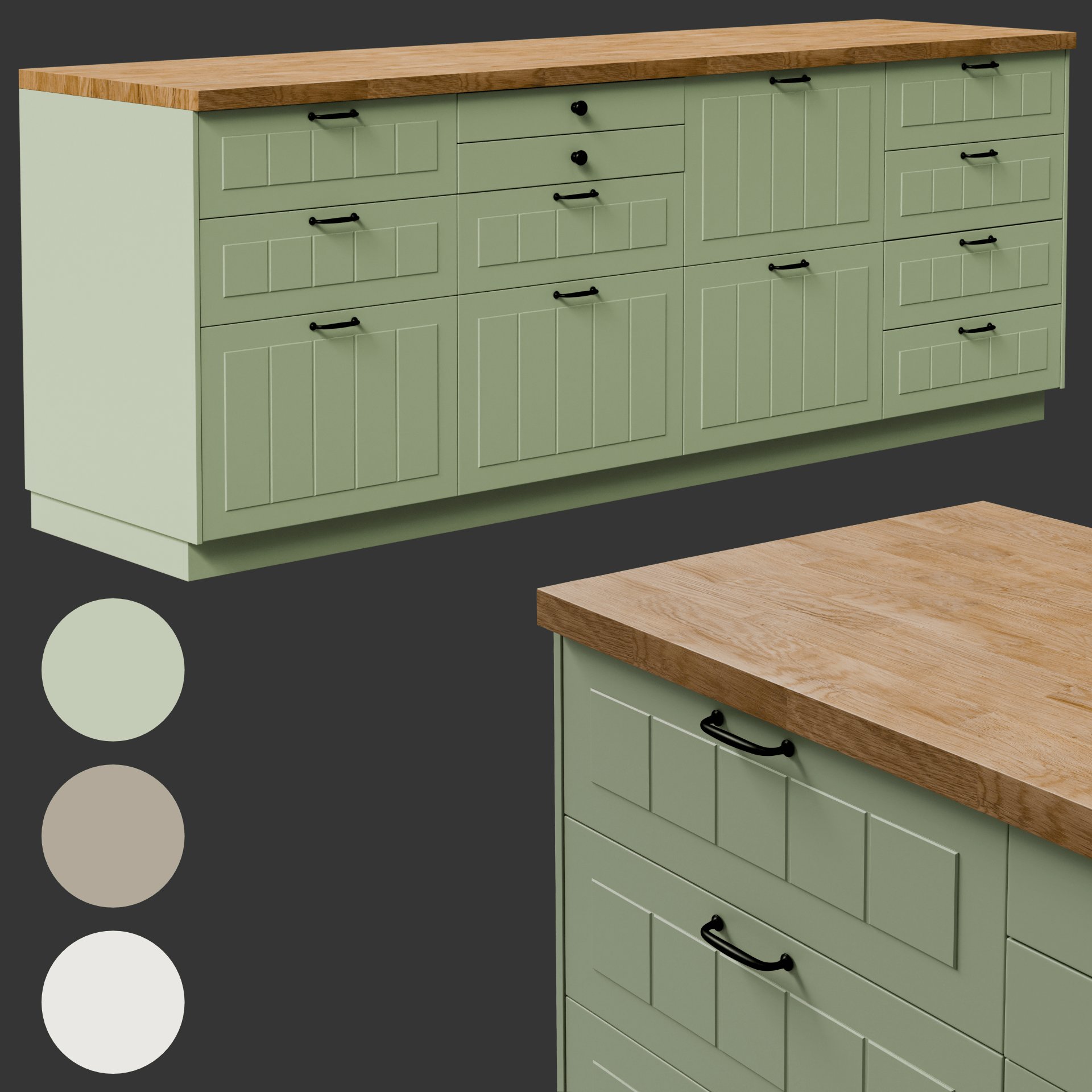 IKEA STENSUND 60 cm Cabinets Set Drawers | Kitchen Sets models | BlenderKit
