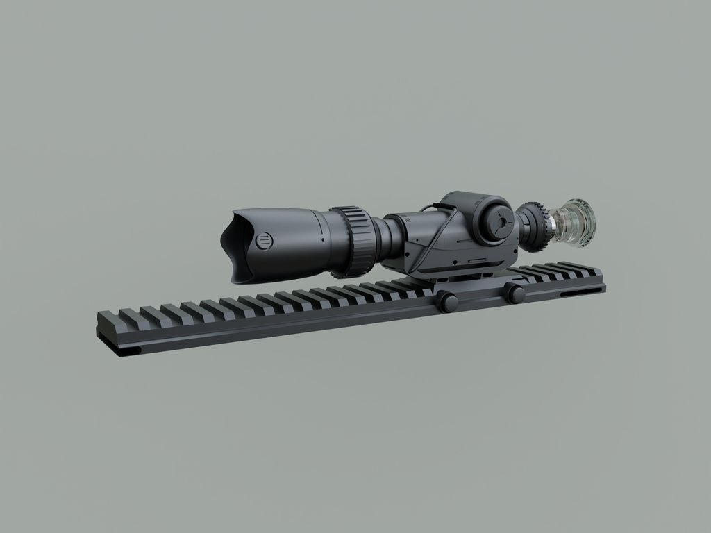 Tactical Rifle Scope | Sci-Fi Weapons models | BlenderKit