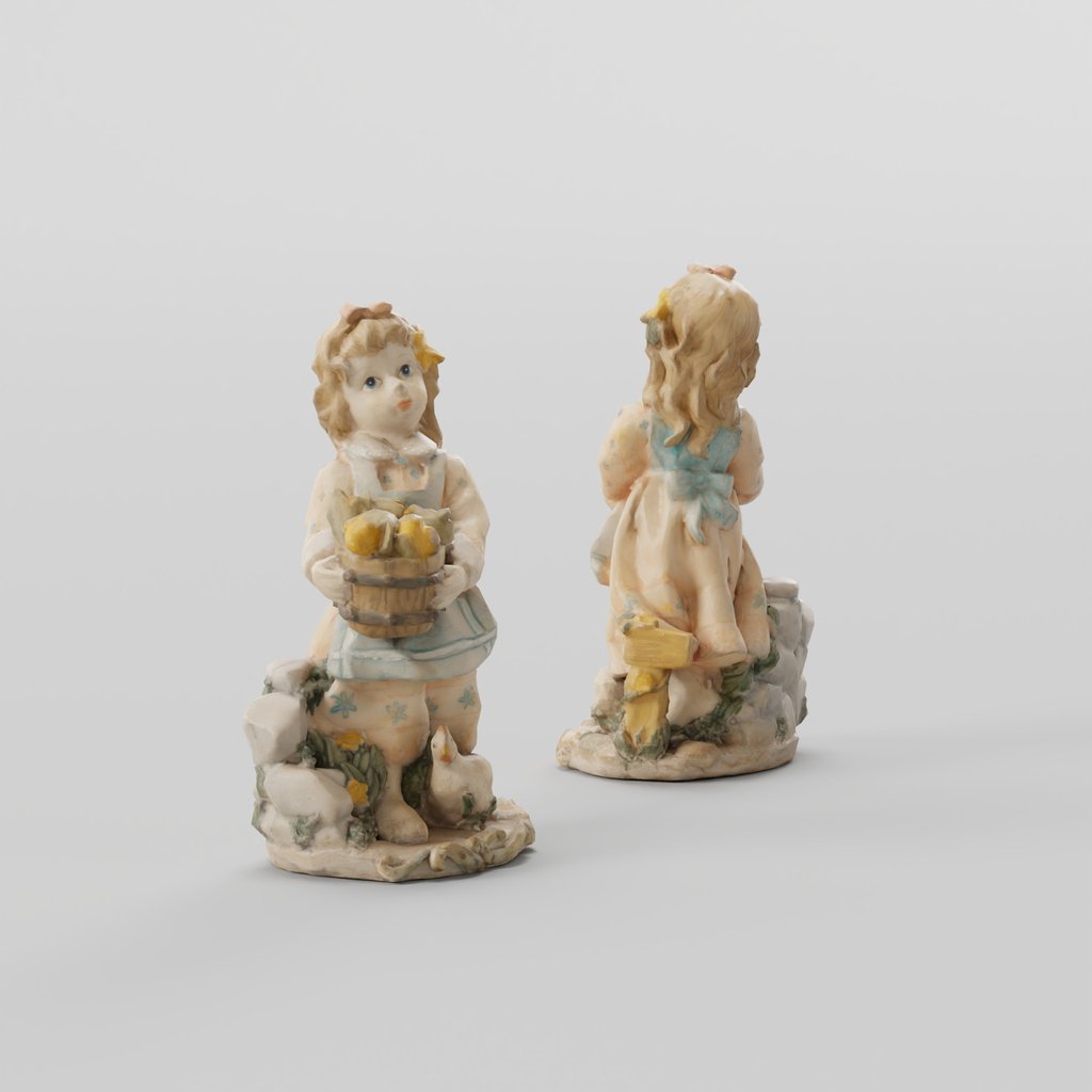 Ceramic Girl figurine | Interior Sculptures models | BlenderKit