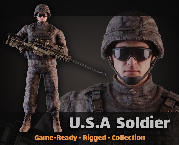 American Military character | Military Characters models | BlenderKit
