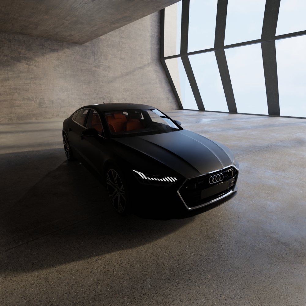 Audi A7 in Concrete Studio Lighting | Urban scenes | BlenderKit
