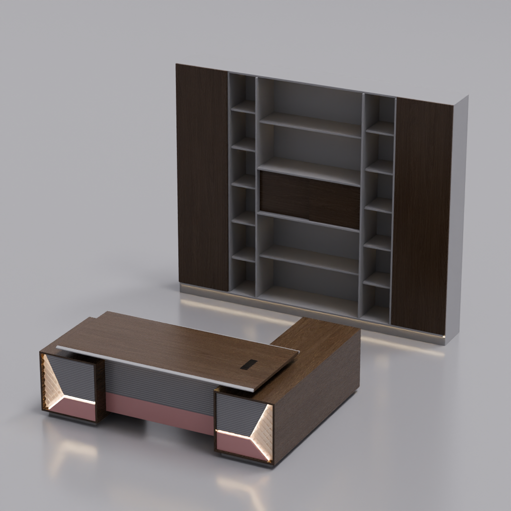 Executive office desk with Cabinet | Desks models | BlenderKit