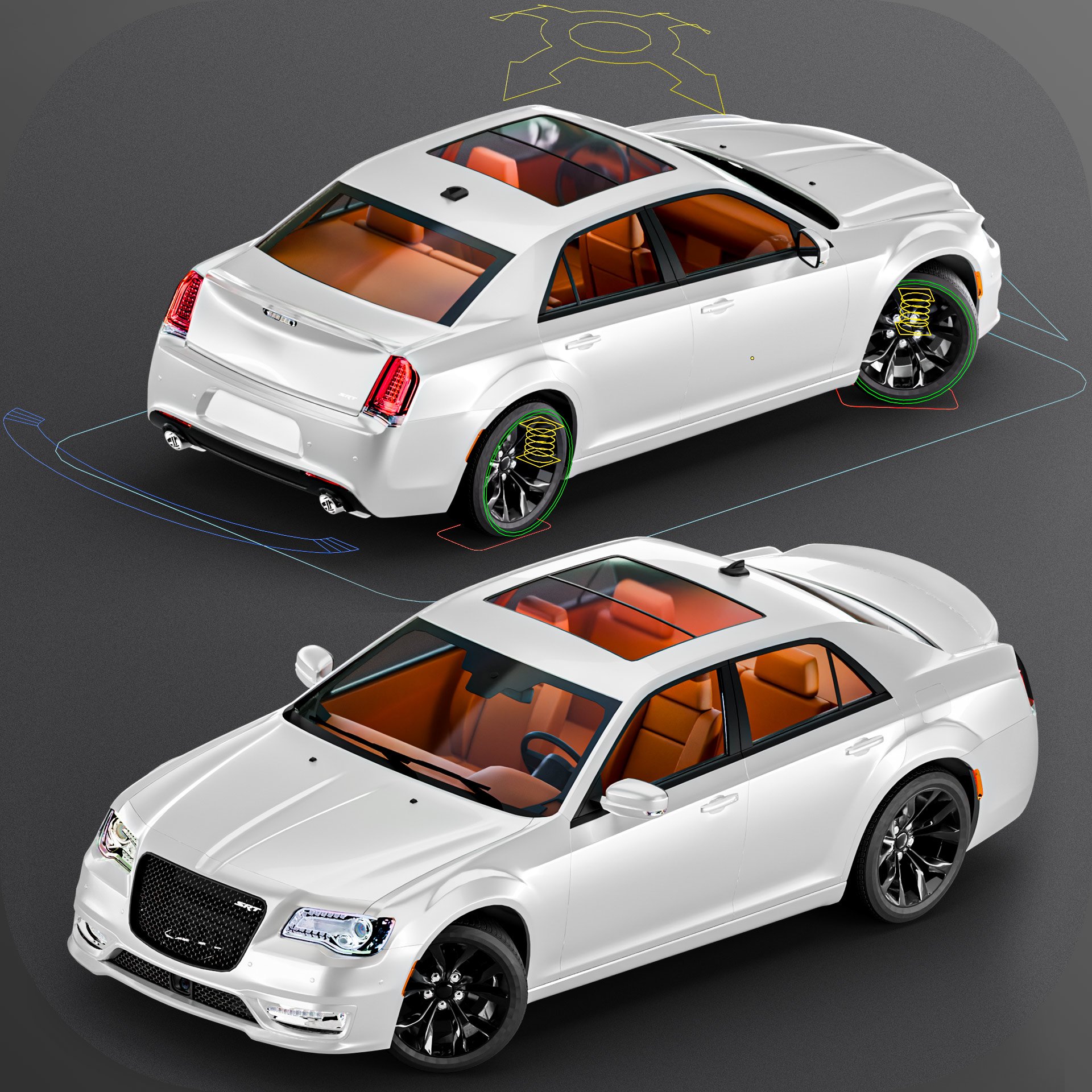 Chrysler 300 SRT 2018 - Rigged Car | Modern Cars models | BlenderKit