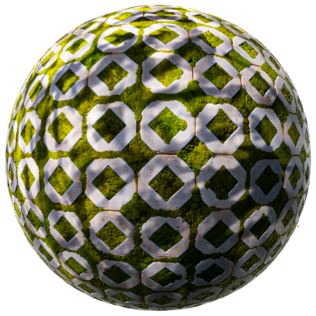 Mossy Crosshatch Park Tiles | FREE paving materials | BlenderKit