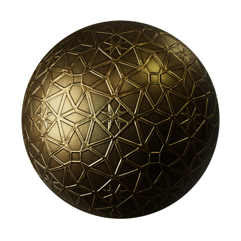 Geometric Brass Engraved Pattern | FREE metal materials | BlenderKit