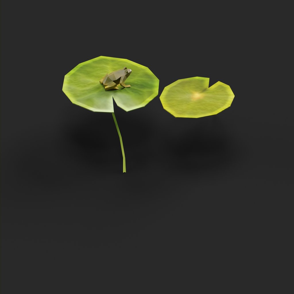 BlenderKit | Download the FREE Low Poly Water Lily model