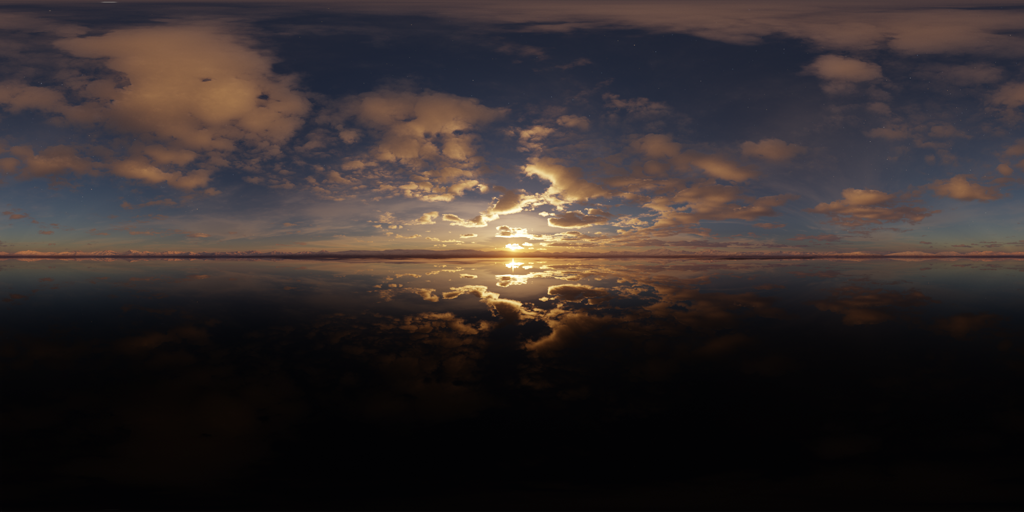 Cloudy Sunset Lake & Mountains | Landscapes HDRis | BlenderKit