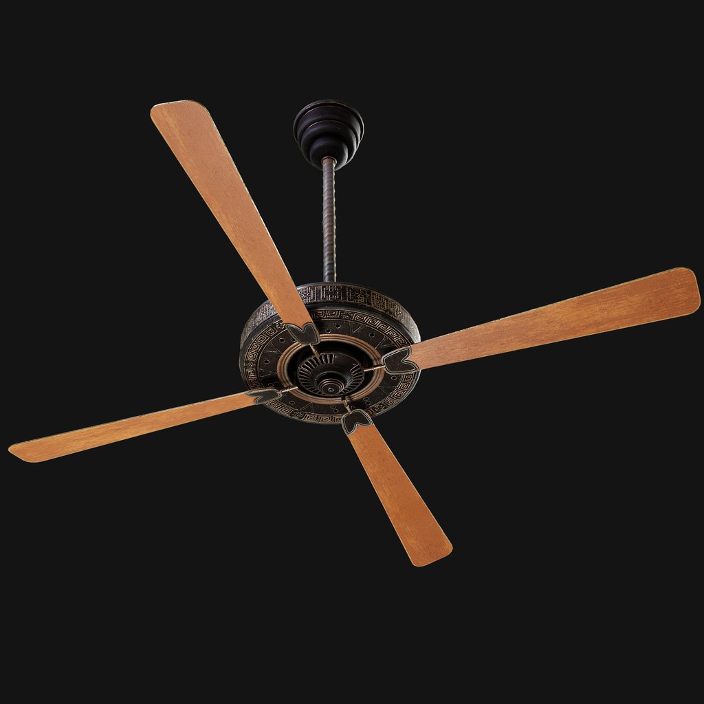 Early Electric Ceiling Fan Ornate | Interior Design models | BlenderKit
